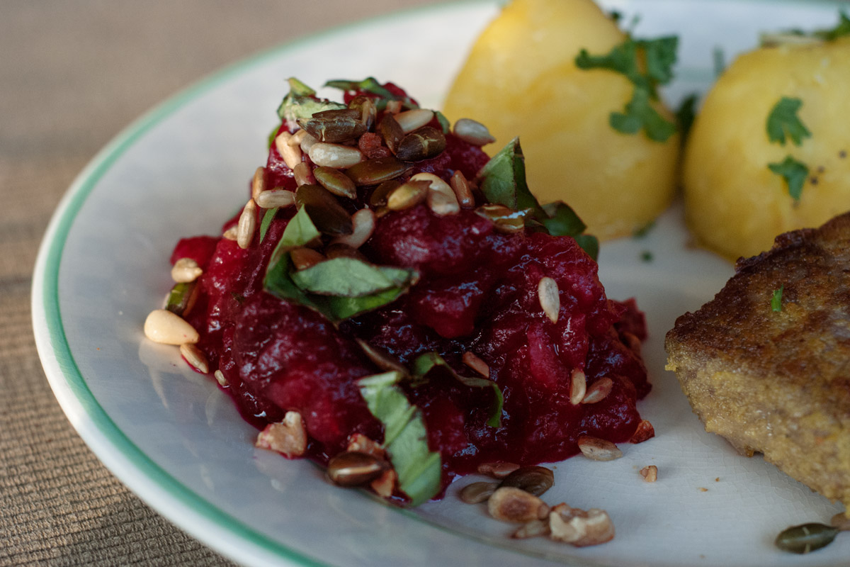 Compote de pommes, betteraves et airelles - Popote